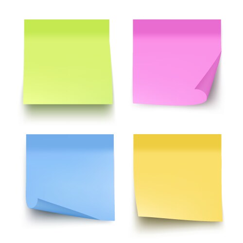 Color note stickers four sheets for notes Vector Image