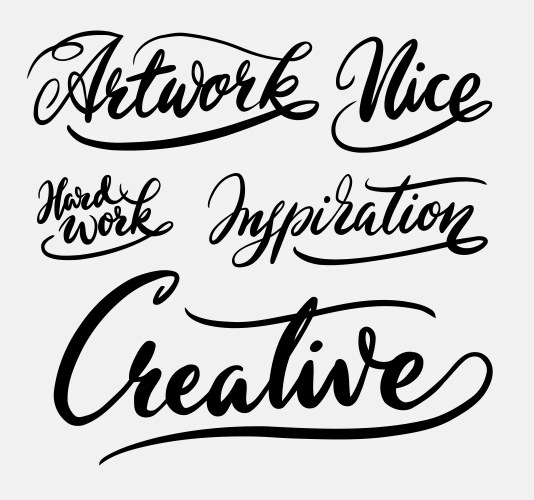 Project and graphic work hand written typography Vector Image