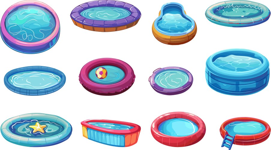 Floating islands cartoon game design objects Vector Image