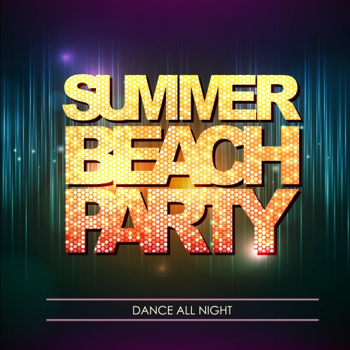 Disco background ball summer beach party Vector Image