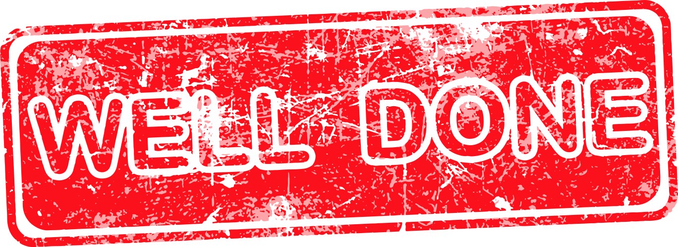 Well done rubber stamp Royalty Free Vector Image