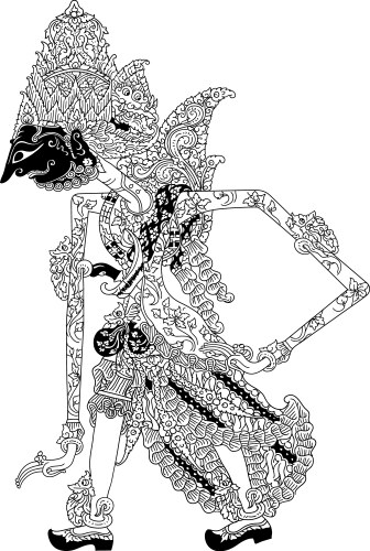 Betara indra shadow puppet character Royalty Free Vector