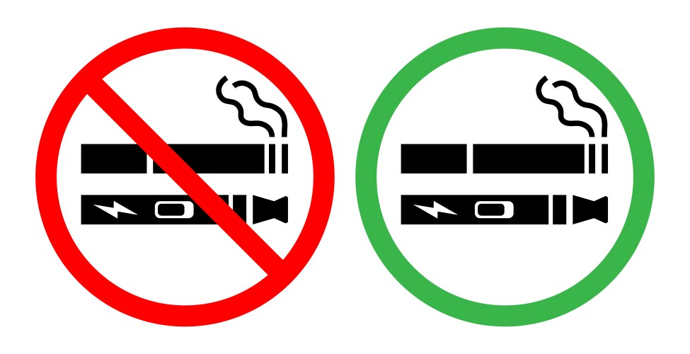 No smoking vaping prohibition sign Royalty Free Vector Image