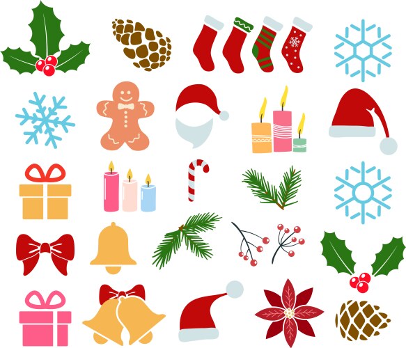 Collection of christmas santa Royalty Free Vector Image