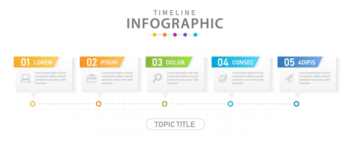 Infographic 5 steps timeline roadmap with circles Vector Image