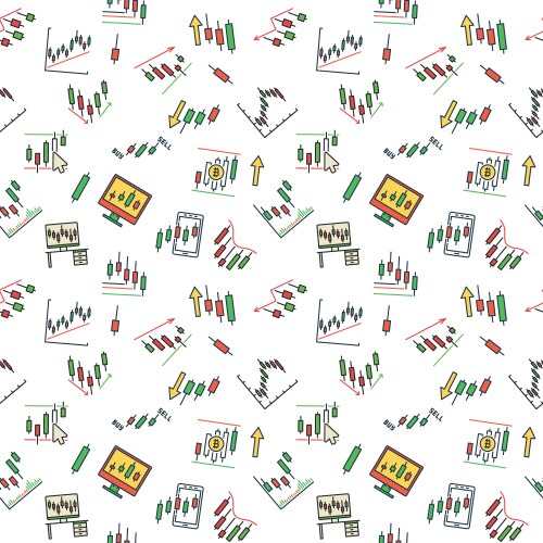 Crypto trading candlestick technical analysis Vector Image