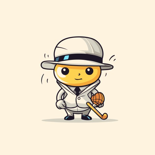 Cute baseball player cartoon character Royalty Free Vector