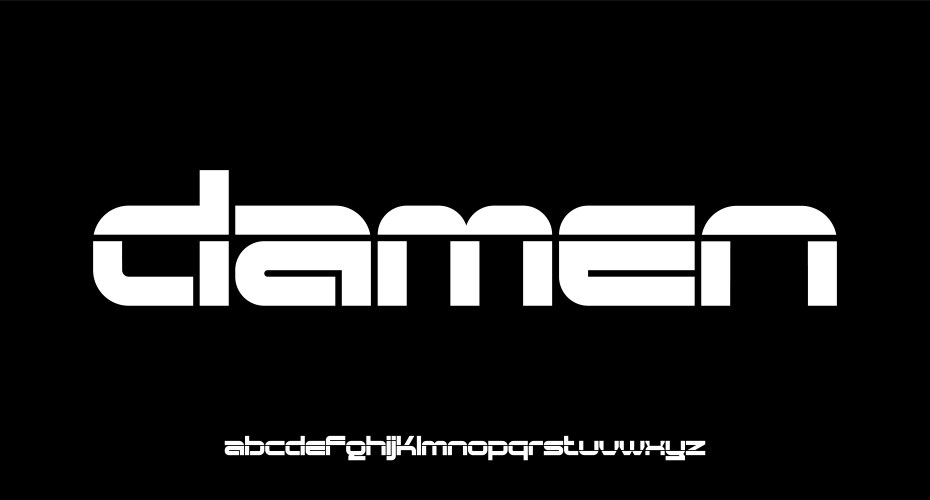 Futuristic technology font typeface Royalty Free Vector