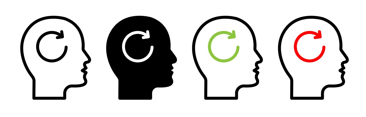 Memory recall icon set flashback Royalty Free Vector Image