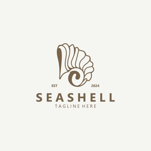 Seashell logo ocean animals premium quality Vector Image