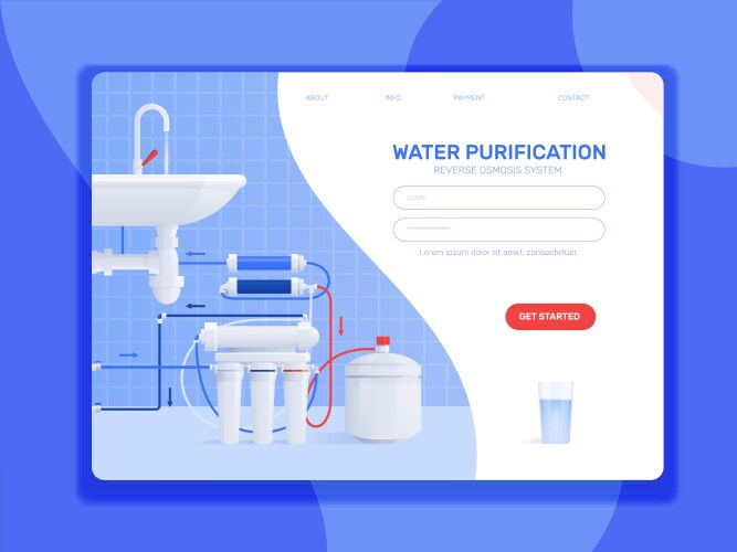 Realistic water filter infographic aqua Royalty Free Vector