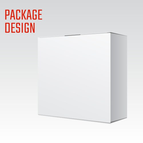 Realistic blank white packaging box template Vector Image