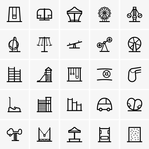 Park map in outline design style Royalty Free Vector Image