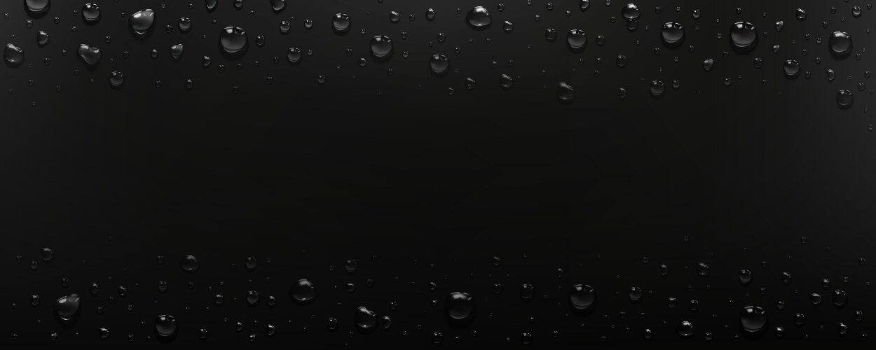 Black realistic condensation water drop Royalty Free Vector