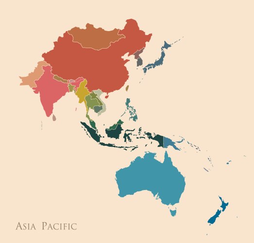 Map asia pacific Royalty Free Vector Image - VectorStock