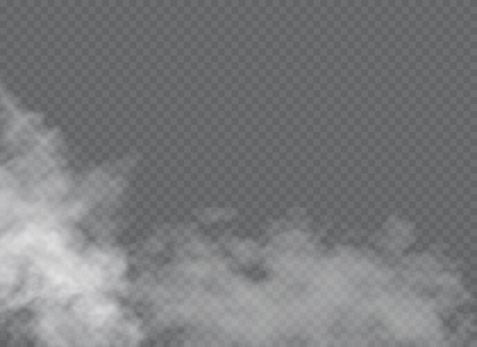 White smoke puff isolated on transparent Vector Image