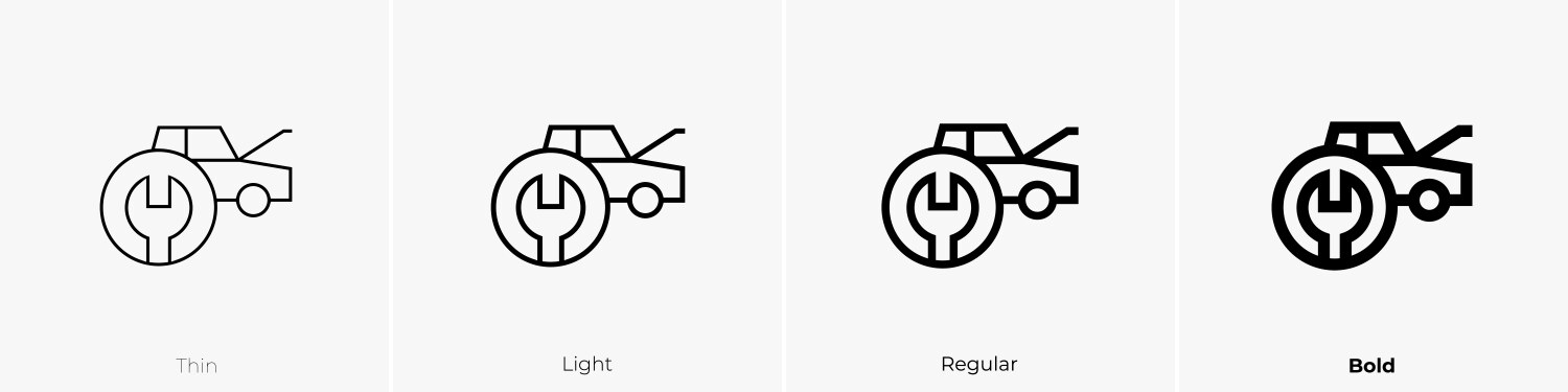 Car lights icon thin light regular and bold style Vector Image