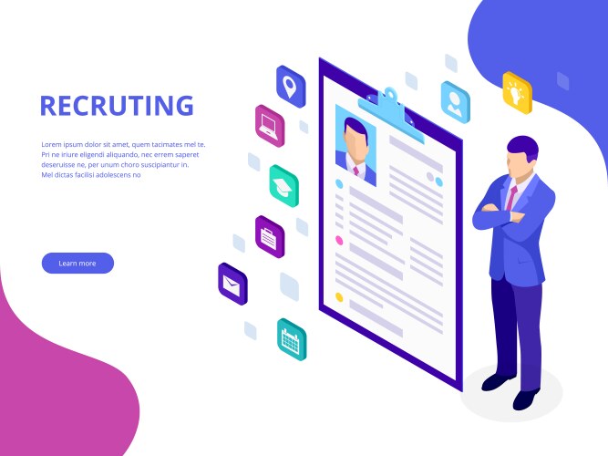 Recruitment presentation template Royalty Free Vector Image