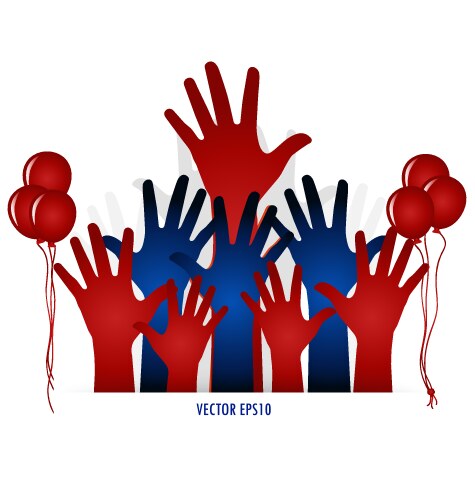 Charity volunteering and donating concept raised Vector Image