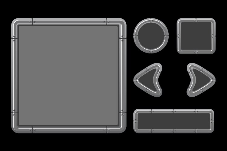 Game ui kit template wooden menu Royalty Free Vector Image