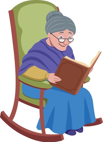 Grandmother talking wise old woman granny Vector Image