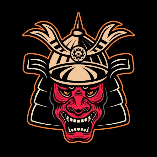 Japanese demon mask Royalty Free Vector Image - VectorStock