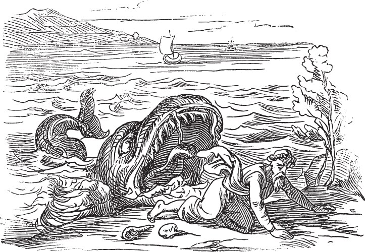 Jonah and the Great Fish – Royalty-Free Vector | VectorStock