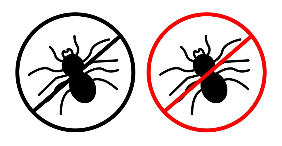 Mite in the prohibition sign no tick or bug Vector Image