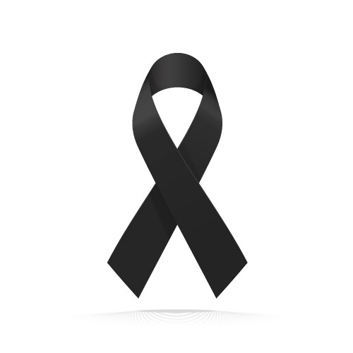 Black ribbon mourning symbol isolated Royalty Free Vector