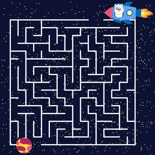 Children game labyrinth find a way out Royalty Free Vector
