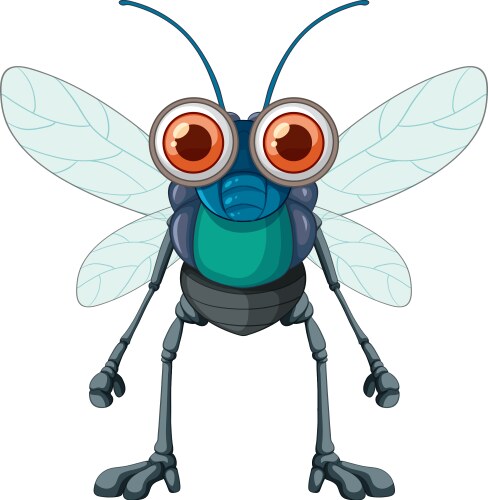 Cute fly animal waving hand Royalty Free Vector Image