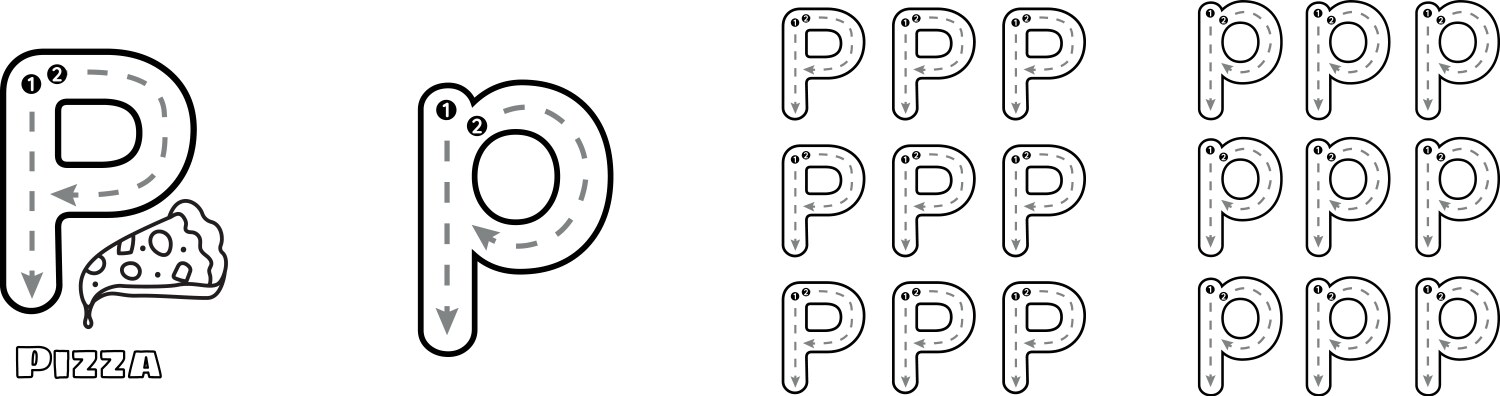 Letter r trace uppercase and lowercase abc Vector Image