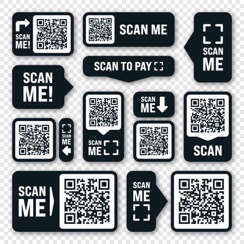 Scan me qr code sticker online payment special Vector Image