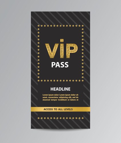 Vip pass admission template Royalty Free Vector Image