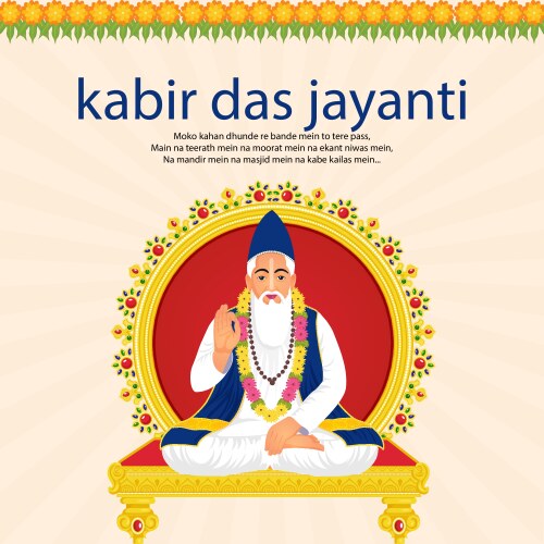 Happy kabir das jayanti banner design Royalty Free Vector