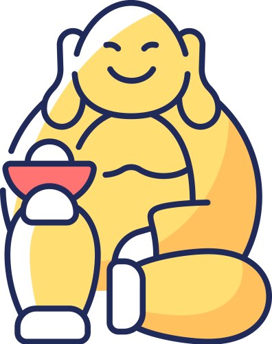 Calm buddha practices yoga and meditates Vector Image