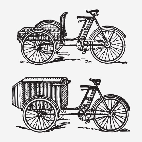 Classic cycle rickshaw Royalty Free Vector Image