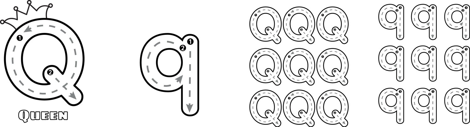 Letter Q Words and Pictures Vector Images (30)