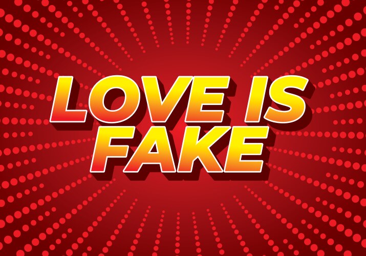 Love is fake text effect in 3 dimension style Vector Image