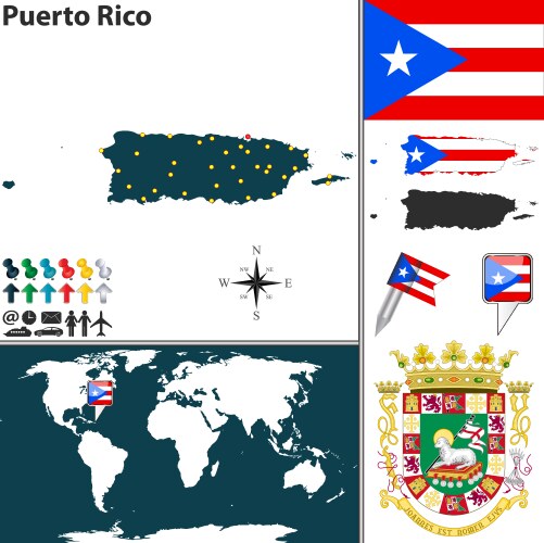 Puerto rico national flag Royalty Free Vector Image