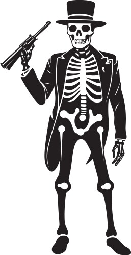 Rifle rattler skeleton with firearms bonefire Vector Image