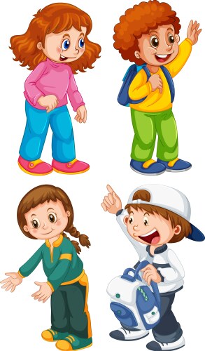 A happy girl character Royalty Free Vector Image