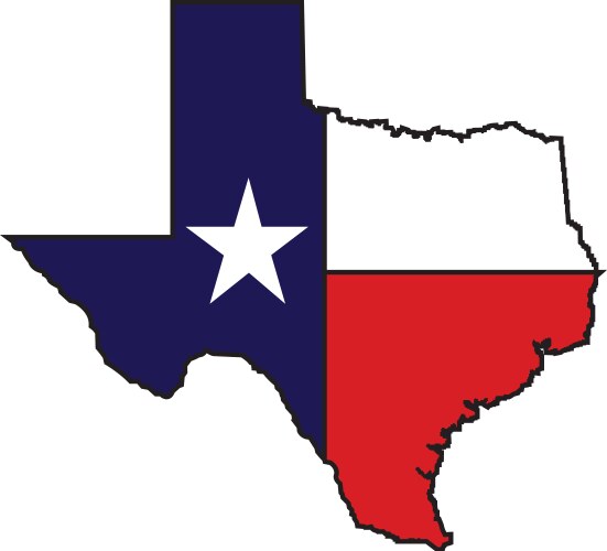 Texas tx state flag map Royalty Free Vector Image