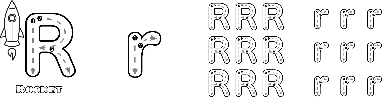 Letter h trace uppercase and lowercase abc Vector Image