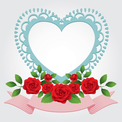 Red roses round shape frame and border Royalty Free Vector