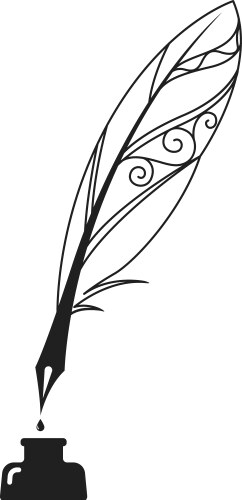 Power of the pen a hand holding quill Royalty Free Vector