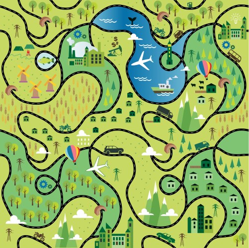 Cartoon map Royalty Free Vector Image - VectorStock