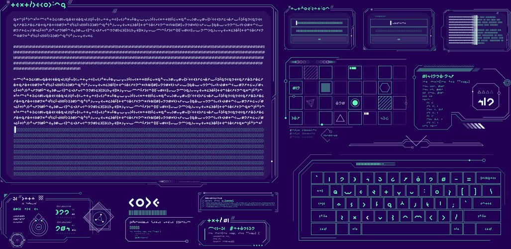 Data elements for sci-fi interface Royalty Free Vector Image
