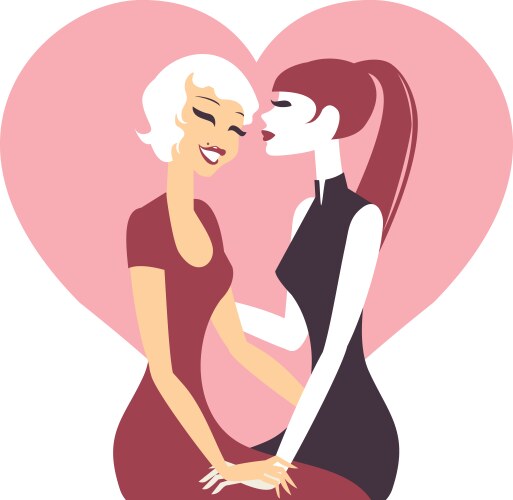 Happy lesbian couple Royalty Free Vector Image
