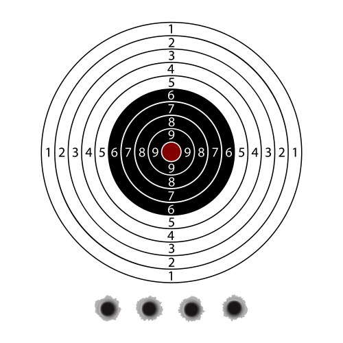 Target with bullet hole Royalty Free Vector Image